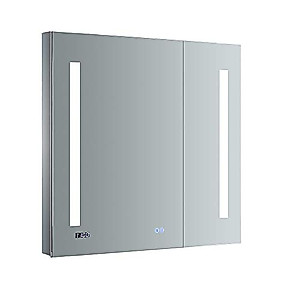 Fresca Tiempo 30" Wide x 30" Tall Bathroom Medicine Cabinet w/LED Lighting & Defogger