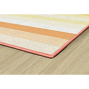 Flagship Carpets Schoolgirl Style Simply Safari Sunset Stripes Classroom Area Rug for Indoor Classroom Learning or Kid Bedroom Educational Play Mat, 5'x7'6"