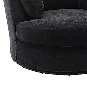 Oversized Swivel Accent Barrel Chair with 3 Pillows,Modern Comfy Upholstered 360 Recliner Sofa Cozy Club Chaise Leisure Round Loveseat Lounge Armchair for Living Room/Bedroom/Hotel/Nursery/Office