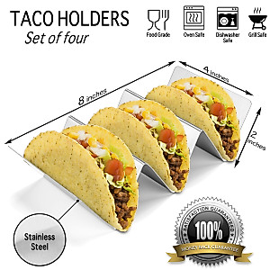 Premium Taco Holder, Stainless Steel Taco Holder Set of 2, Taco Holder Stand, Taco Holders Rack