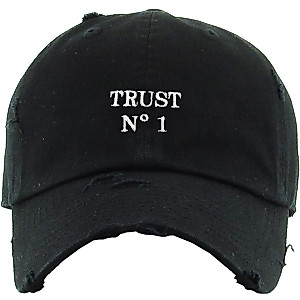 KBSV-055 BLK Trust No One Baseball Cap Dad Hat Adjustable Cotton Vintage