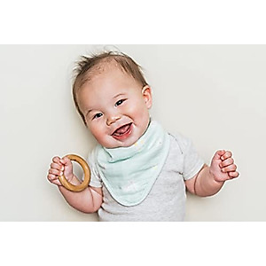 Nightingale Baby Bandana Bibs - Absorbent, Soft, Hypoallergenic Bamboo Muslin Drool Cloths - Cute Drooling Bibs for Boys and Girls (Bee/Fruit/Daisy)