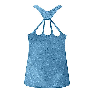 Padaleks Women's Workout Top Sleeveless Backless Summer Shirts Vest Racerback Sports Yoga Tank Tops Activewear