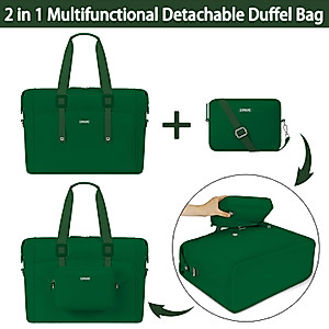 Weekender Bags for Women with 15.6 inch Laptop Compartment, LYAUK Travel Duffel Bag with Detachable Makeup Bag&Wet Pocket, Carry on Overnight Bag for Airplanes,Hospital Bag for Labor and Deliver Green