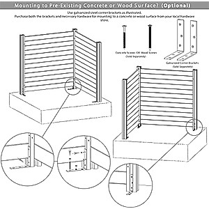 Enclo Privacy Screens ZP19014 No Dig Premium Full-Coverage White Vinyl Privacy Fence Screen Kit, 48" W x 48" H, Perfect to Enclose Trash Bins and A/C Units (2-Panels)