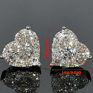 Earrings for Women Heart Crystal Studs Earring Women's Heart Dazzling Jewelry Gifts for Her One Size