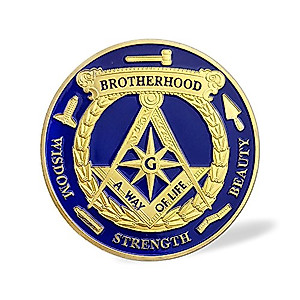 Masonic Challenge Coin Blue Lodge Freemasonry Coin