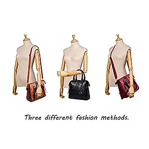 GJGJTER Synthetic PU Leather Tote for Women Satchel Crossbody Hobo 4pcs Handbags Shoulder Bags Tassel Fox Ornament-Brown