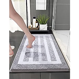 Vodiver Bathroom Rugs Mat for Bathroom Non Slip, Ultra Soft Washable and Gray Bath mats for Bathroom(20x32, Gray)
