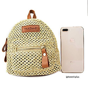 Yulia Basanti Mini Straw Purse Tiny Backpack For Women and Girls Lightweight and Fashionable