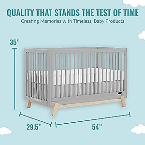 Dream On Me Hygge 5-in-1 Convertible Crib in Pebble Grey Oak, JPMA & Greenguard Gold Certified, Made of Sustainable Pinewood, Easy to Clean, Safe Wooden Nursery Furniture