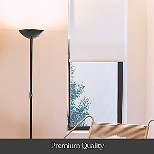 Brightech SkyLite LED Floor lamp, Torchiere Super Bright Floor Lamp for Living Rooms & Offices - 3 Way Dimmable Tall Lamp, High Lumen Standing Pole Lamp for Bedroom Reading - Black