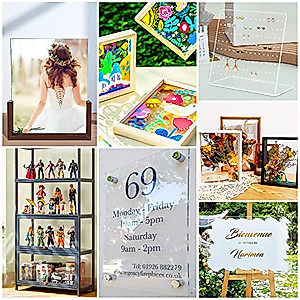 ADTDA 2 Pieces 1/8" Thick (3mm) Acrylic Sheets,Clear Cast Plexiglass 8” x 12” with Protective Paper for Signs DIY Display Projects,Craft,Photo Frames