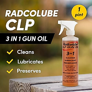 3-in-1 CLP Gun Oil, Lubricates & Preserves All Types of Firearms, Military-Grade Gun Cleaner, Revolutionary Gun Cleaning Kit Must-Have, 1 Pint Gun Cleaner Spray - Radcolube