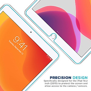 Tech Armor Screen Protector for Apple iPad 10.2 Inch 2021, 2020 and 2019 Model, 9 H Hardness, Case friendly, Ballistic Tempered Glass 1 Pack