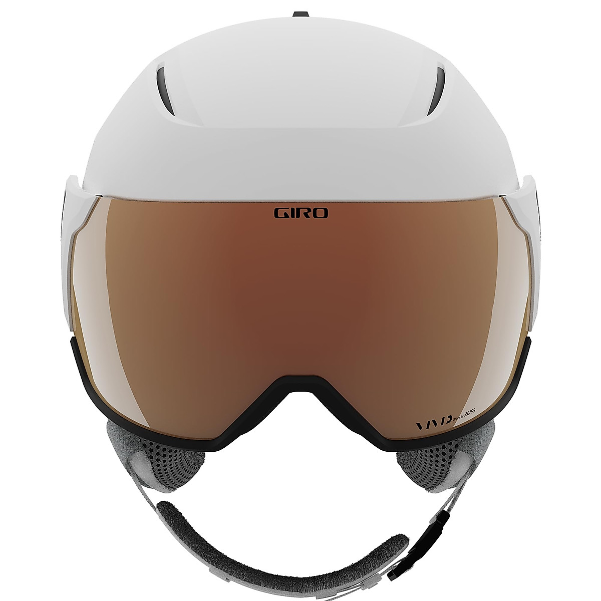 Giro Aria Spherical MIPS Ski Helmet - Snowboarding Helmet for Women with Integrated Visor - Matte White - M (55.5-59cm)