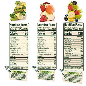 Sprout Organic Baby Food, Stage 4 Toddler Pouches, Apple Apricot Strawberry, Kiwi Banana Spinach, Pear Berry Banana Variety Pack, 4 Oz (6 Each)