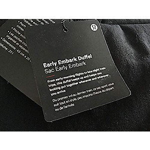 LULULEMON Early Embark Duffel Bag New- Black- Laptop/Workout/Work/Gym/School / 27L