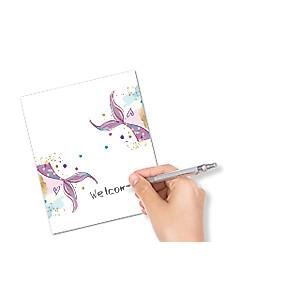 Table Place Card, Mermaid Themed Tent Style Cards, Pack of 25 Half-Fold Reception Place Card, Perfect for Baby & Bride Shower, Mermaid Birthday Party, Wedding C10