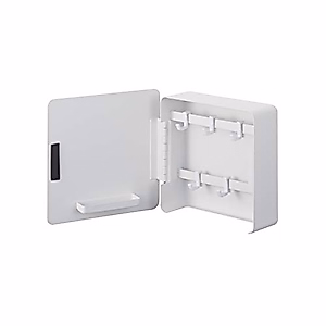 Yamazaki Home Square Magnetic Cabinet-Keychain Holder Organizer | Steel | Key Storage, One Size, White