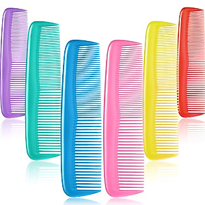 24 Pieces Hair Combs Set Plastic Hair Comb for Women and Men, Fine Dressing Comb (Yellow, Purple, Green, Blue, Red, Pink)