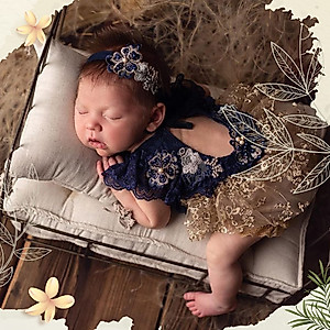 M&G House Newborn Photography Props Mattress Pillow Photography Accessories Baby Photoshoot Props Bed Mattress Bed Mat(Beige White)