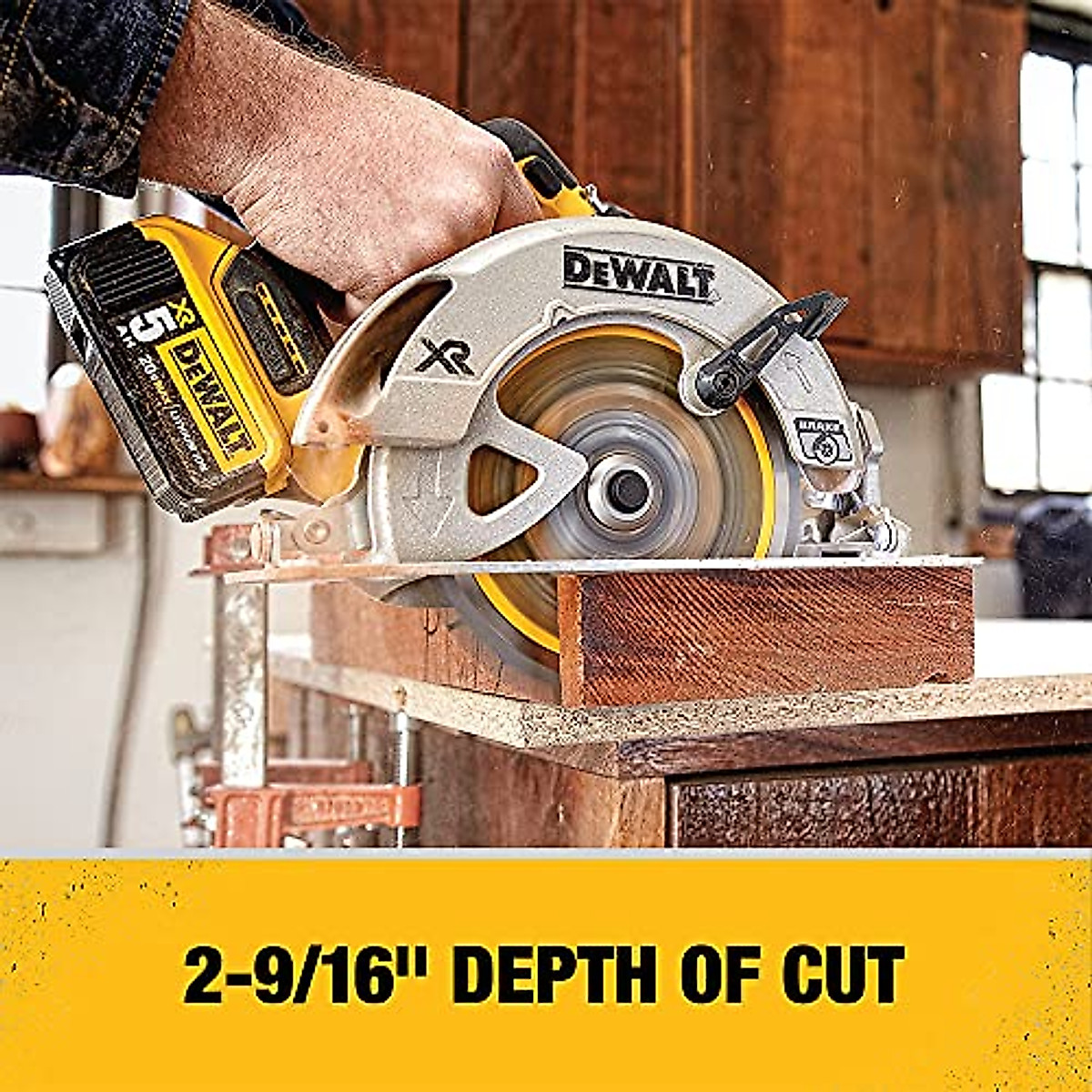 DEWALT 20V MAX* 7-1/4-Inch Cordless Circular Saw with Brake Kit (DCS570P1)