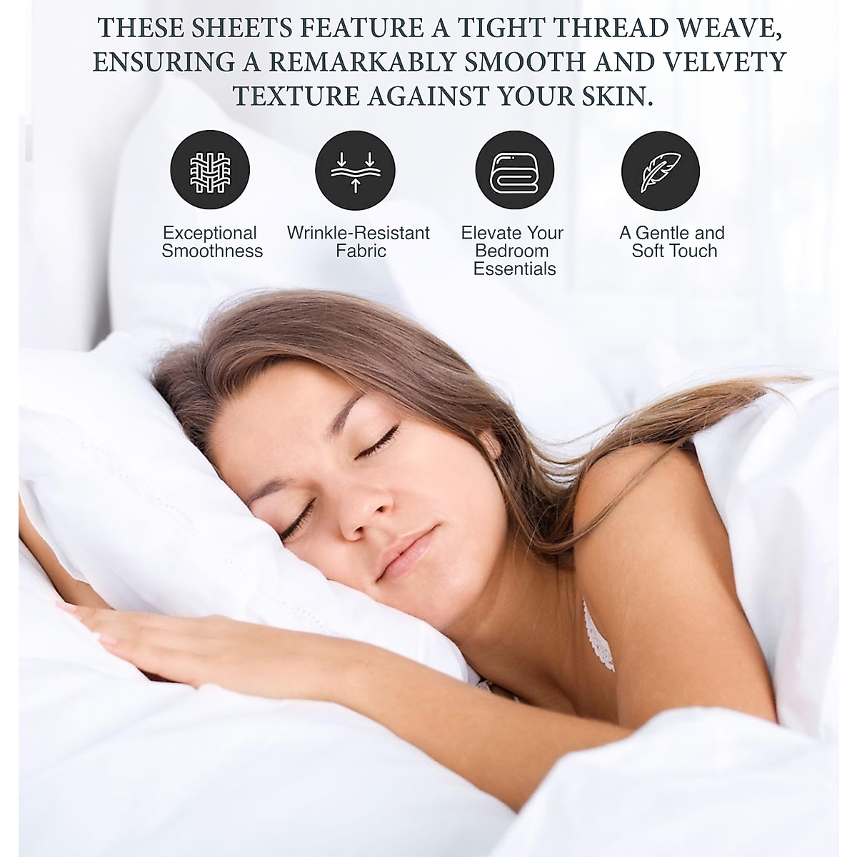 100% Cotton Sheets King Size Sheet Sets Egyptian Cotton Sheets 800 Thread Count - Extra Long-Staple Sheets, Fits Mattress Upto 16'' Deep Pocket, Sateen Weave, Soft Cotton Bed Sheet (Ivory)