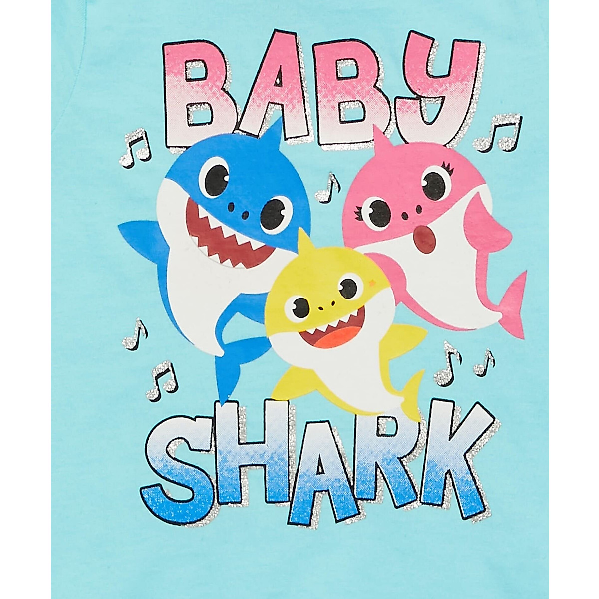 Pinkfong Baby Shark Toddler Girls 3 Pack T-Shirts Pink/Yellow/Blue 3T