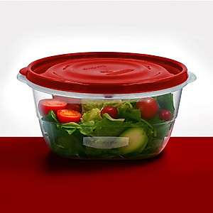 Rubbermaid TakeAlongs Serving Bowl Food Storage Containers, 15.7 Cup, Tint Chili, 12 pack