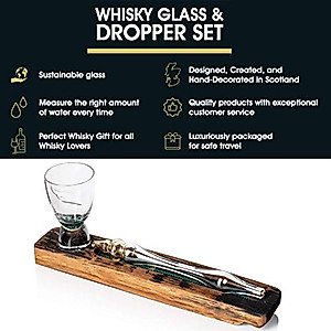 Whiskey Tasting Set with Water Dropper, Pot Still Top & Mini Whisky Glass - Set Includes Glass Whisky Water Pipette for Scotch, Whiskey, Bourbon and Rye - Whiskey Gift by Angels' Share Glass