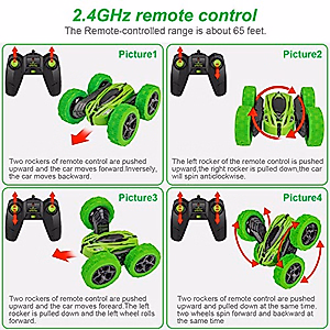 Remote Control Car, RC Stunt Car Toy, Double Sided 360 Degree Rotating Tumbling Rechargeable Car, High-Speed 2.4Ghz Remote Control Race Car, 4WD Off-Road Vehicle, Birthday Toy Cars Gift for Kids