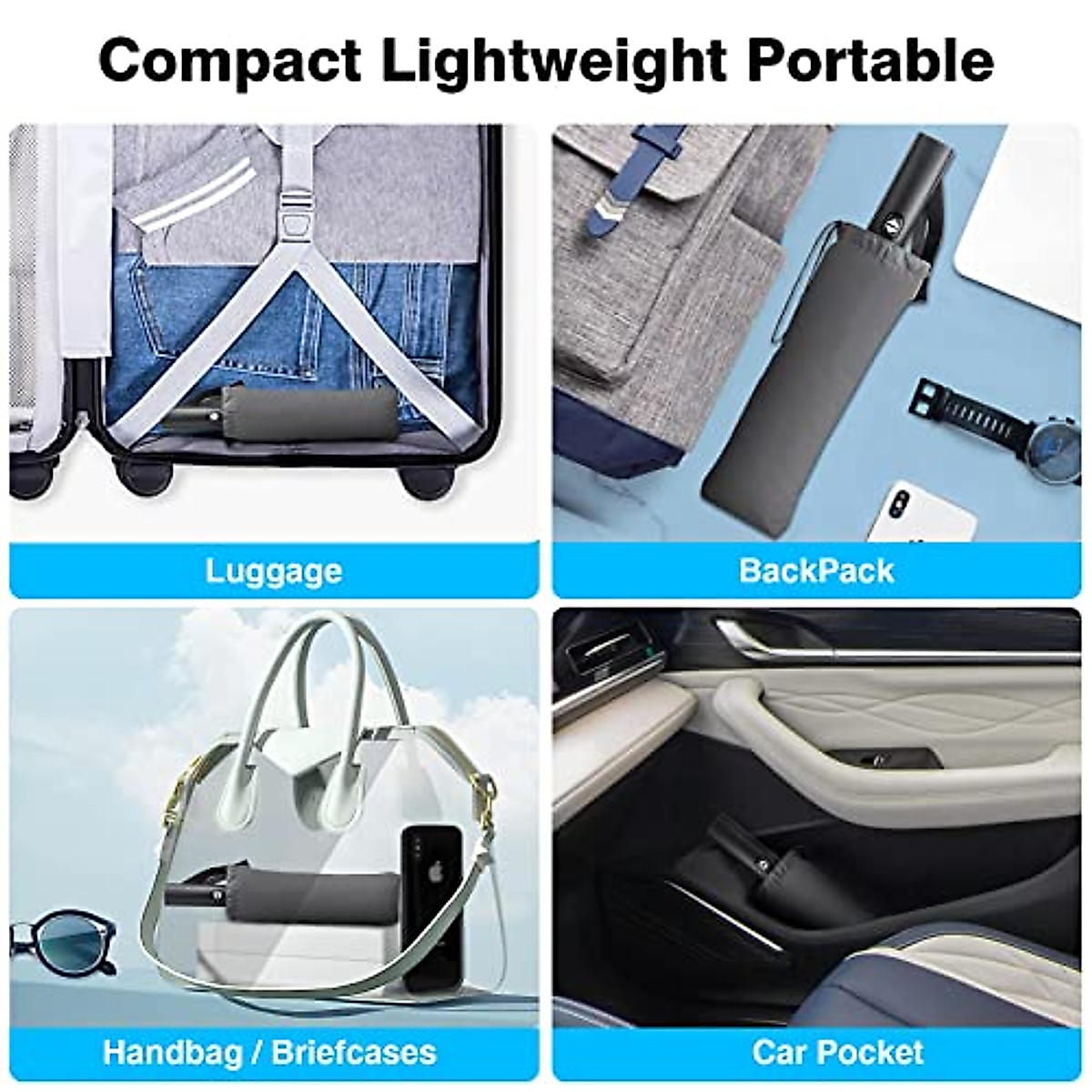 Vuteehy Windproof Umbrella, Travel Umbrella for Rain with 16 Ribs Double Canopy Vented, Waterproof Folding Umbrella with Inverted Design, Auto Open Close, Compact Rain Umbrella for Men and Women, Red