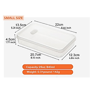 Naranqa Food Storage Containers Bins 11.02×8.85×1.81" Vegetable Organizer with Lid Clear Fridge Crisper Keep Food Fresh Kitchen Organizer Bins (1PACK-SMALL)