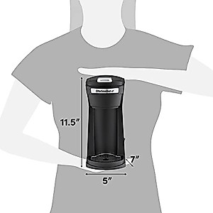 Elite Gourmet EHC208RS Personal Single-Serve Compact Capsule Coffee Maker Brewer, Compatible with K-Cups and Grounds, Reusable Filter, 16 Ounce, Black