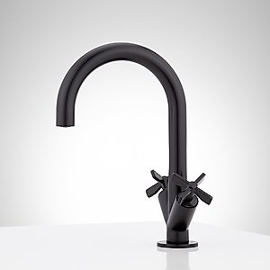 Signature Hardware 953796 Vassor 1.2 GPM Single Hole Bathroom Faucet with Pop-Up Drain Assembly - Matte Black