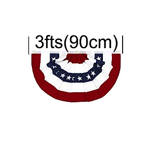 Flaglink 1.5x3Ft American Pleated Fan Flag Width Approx 90cm - US Patriotic Half Fan Bunting Flag 4 PACK