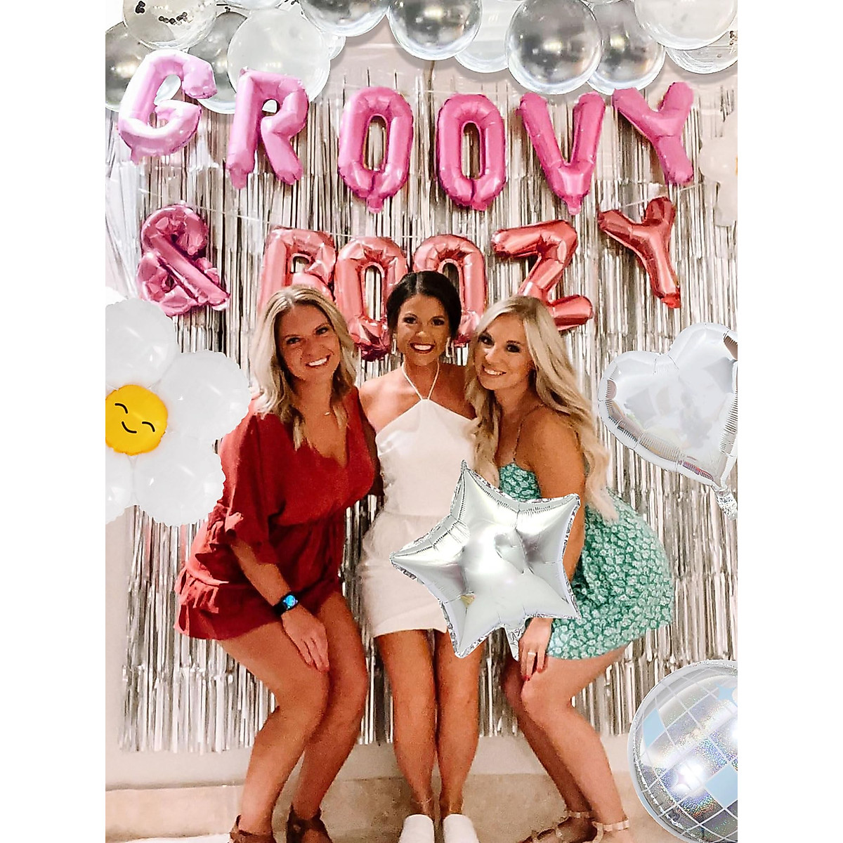 JeVenis Groovy & Boozy Balloons Groovy and Boozy Bachelorette Party Decoration Groovy and Boozy Sign Groovy Bachelorette Party Decoration Groovy Flower Bridal Shower Decorations