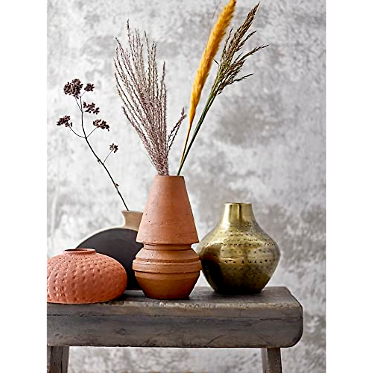 Creative Co-Op Hammered Metal Vase with Antique Finish