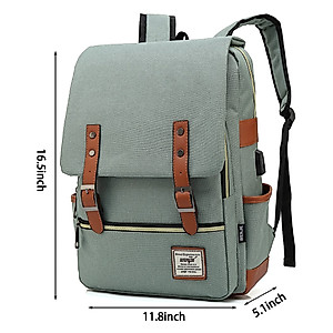 Beejirm Vintage Slim Backpack, laptop Vintage Backpack, Womens Back Pack for Travelling Casual Vintage School Backpack With Usb Charging Port