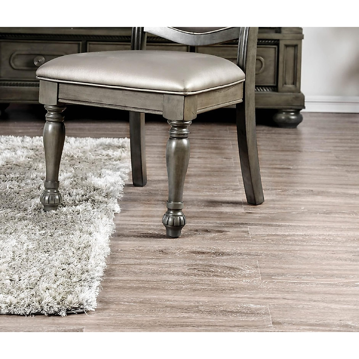 Wycian Small Patio Chairs, Dining Set Boho 2PCS Gray Solid Wood 21" L 26" W 41.5" H for Living Room Bedroom Dining Rooms Garden Bar Height Patio Chairs