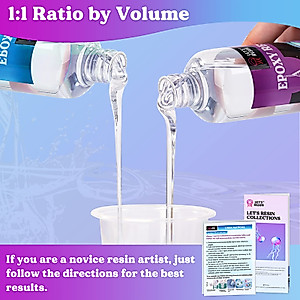LET'S RESIN 16oz Clear Epoxy Resin,Bubbles Free Casting Resin for Art Crafts, Jewelry Making, Crystal Clear 2 Part Resin and Hardener with Mixing Cups, Stir Stick, Transfer Pipettes, Gloves