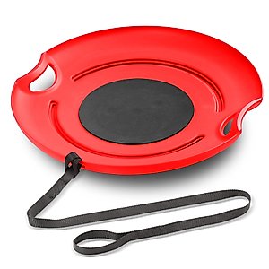 GoSports 29" Heavy-Duty Winter Snow Saucer with Padded Seat and Hand Pull Strap - Choose Your Style