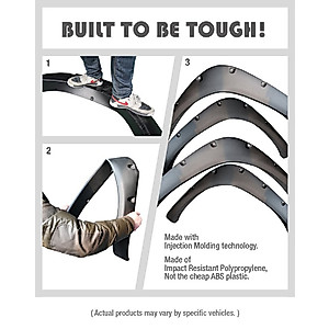 MaxMate Fender Flares Compatible with 2002-2008 Dodge Ram 1500; 2003-2009 2500 3500 (Not Fit 06-09 8ft Bed models), Fine-Textured Paintable Bolt-Riveted Style 4pc | TFD84078