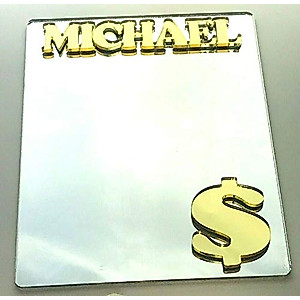 Money Dollar Sign Locker Mirror Personalized Back to School Magnetic Custom Locker Decor Cheerful Personalized Inside of Locker Organizer Accessory, Refrigerator Magnet, Quality and Fun in One!