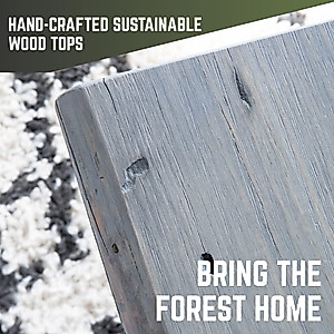 Restore by Pipe DÉCOR Solid Wood Office Desk Top, Reclaimed Ponderosa Pine Wood in Riverstone Grey, 48 in. x 24 in. x 1.25 in.