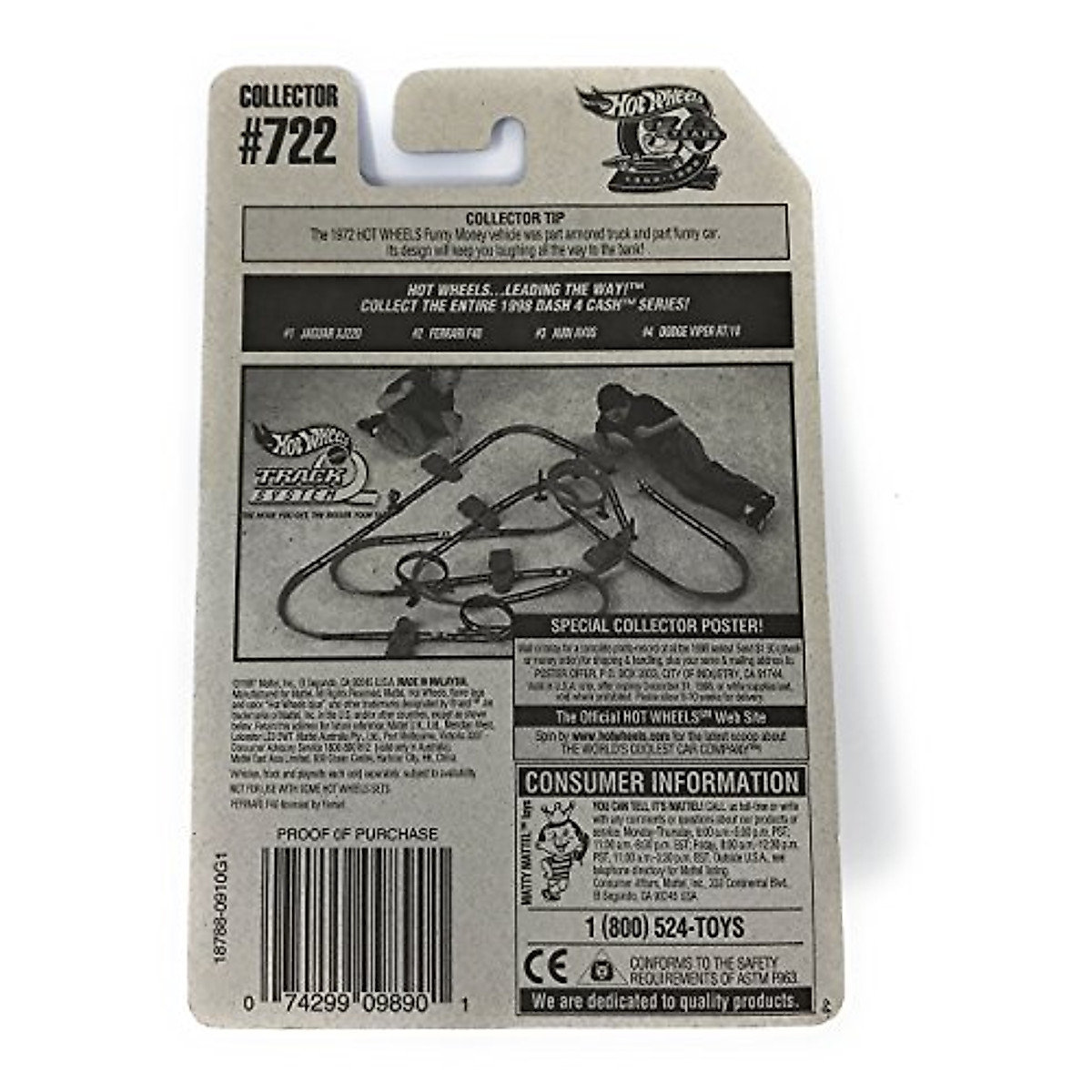 Hot Wheels - 1998 - Dash 4 Cash Series - Ferrari F40 - Gold Metallic Paint - 2 of 4 - Collector #722 - Limited Edition - Collectible 1:64 Scale