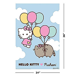 Hello Kitty Pusheen The Cat - Poster (Balloons) (Size: 24" x 36")