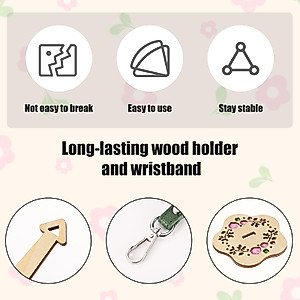 Portable Wrist Yarn Holder, Wood Yarn Holder with Leather Wristband Wrist Yarn Ball Holder Yarn Ball Minder Wooden Yarn Spinner Knitting Crocheting Gift for Craft Lovers (Green)