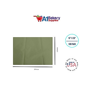 Sage Green Light Olive Bulk Tissue Paper 15 Inch x 20 Inch - 100 Sheets Premium Quality Gift wrap Tissue Paper Made in USA